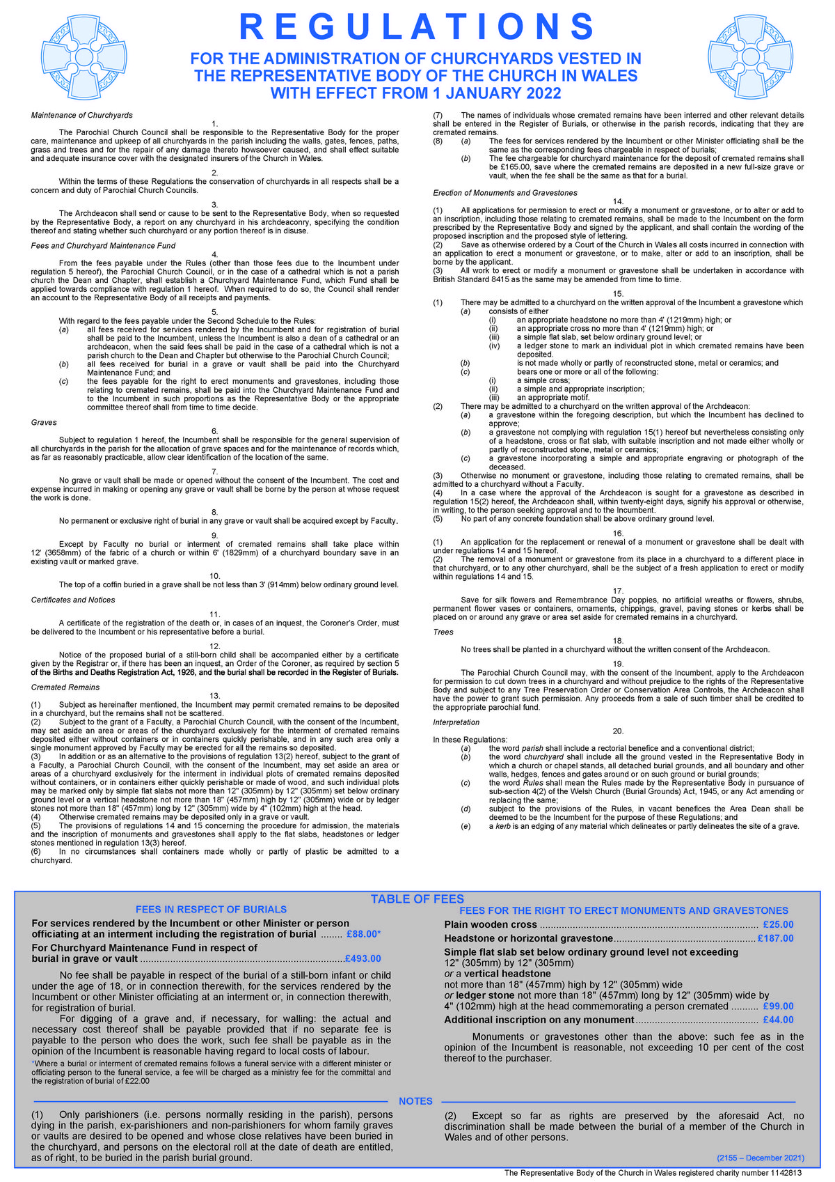 Churchyard Regulations - The Church in Wales